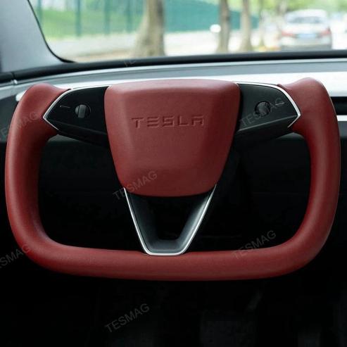 Tesla Model 3 Highland/Y Juniper Yoke Steering Wheel With Full Red Nap ...