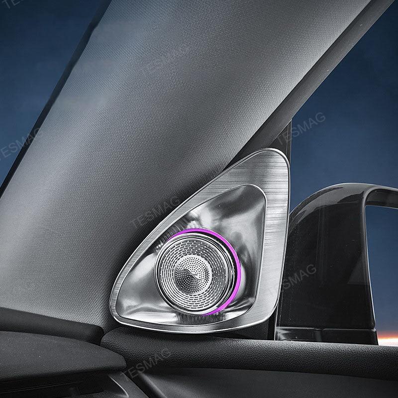 Tesla Model 3/Y/3Highland 4D Rotating Tweeter with LED Ambient Lightin ...