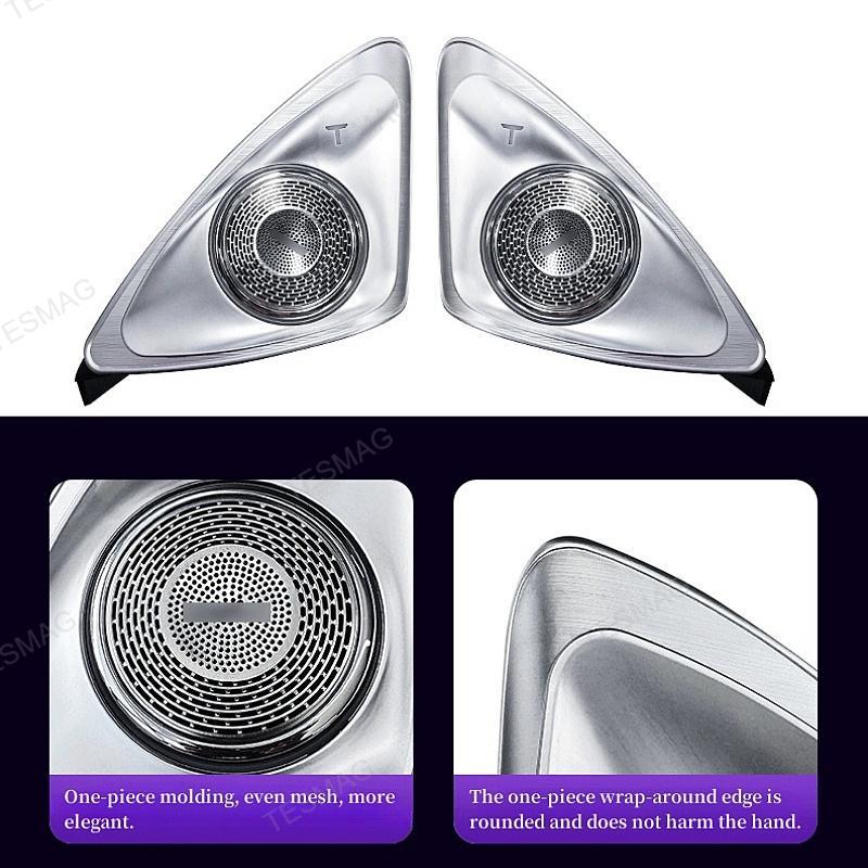 Tesla Model 3/Y/3Highland 4D Rotating Tweeter with LED Ambient Lightin ...