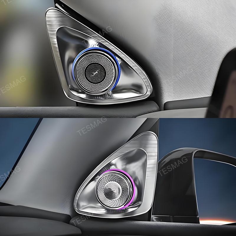 Tesla Model 3/Y/3Highland 4D Rotating Tweeter with LED Ambient Lightin ...
