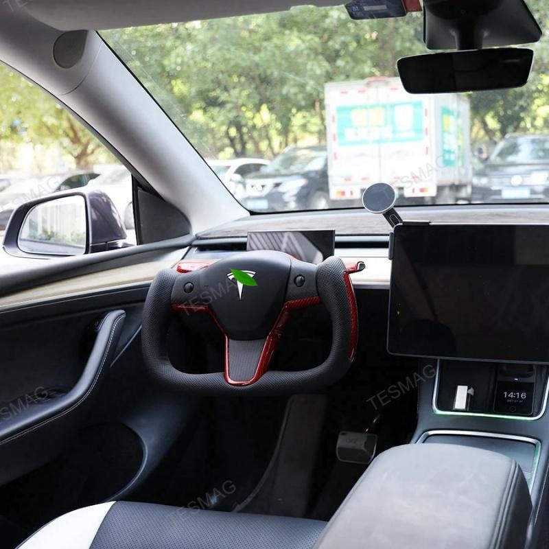Tesla Model 3/Y Yoke Style Steering Wheel With Red Sport Style – TESMAG