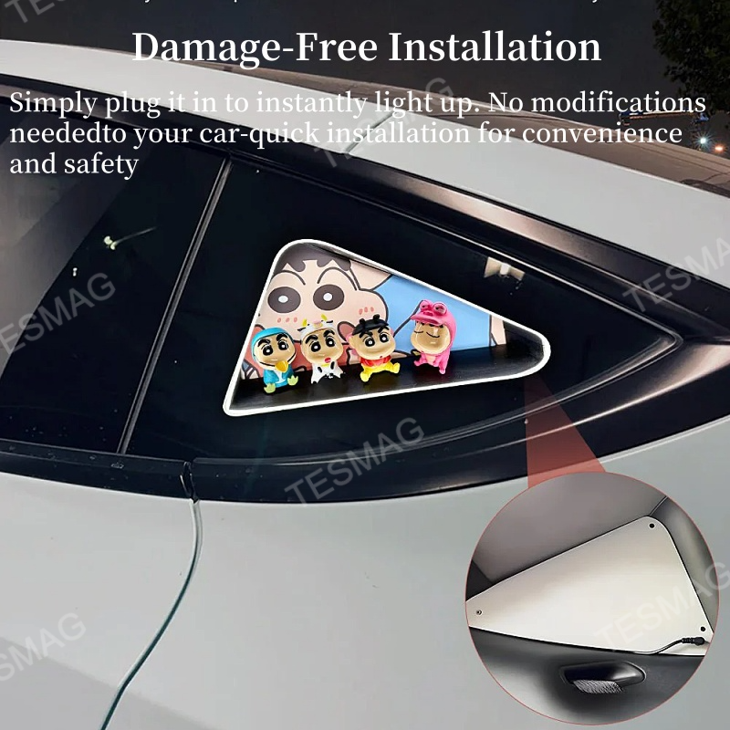 Tesla Model 3/Y/3 Highland Triangle Window Ambient Lighting Crayon Shi ...