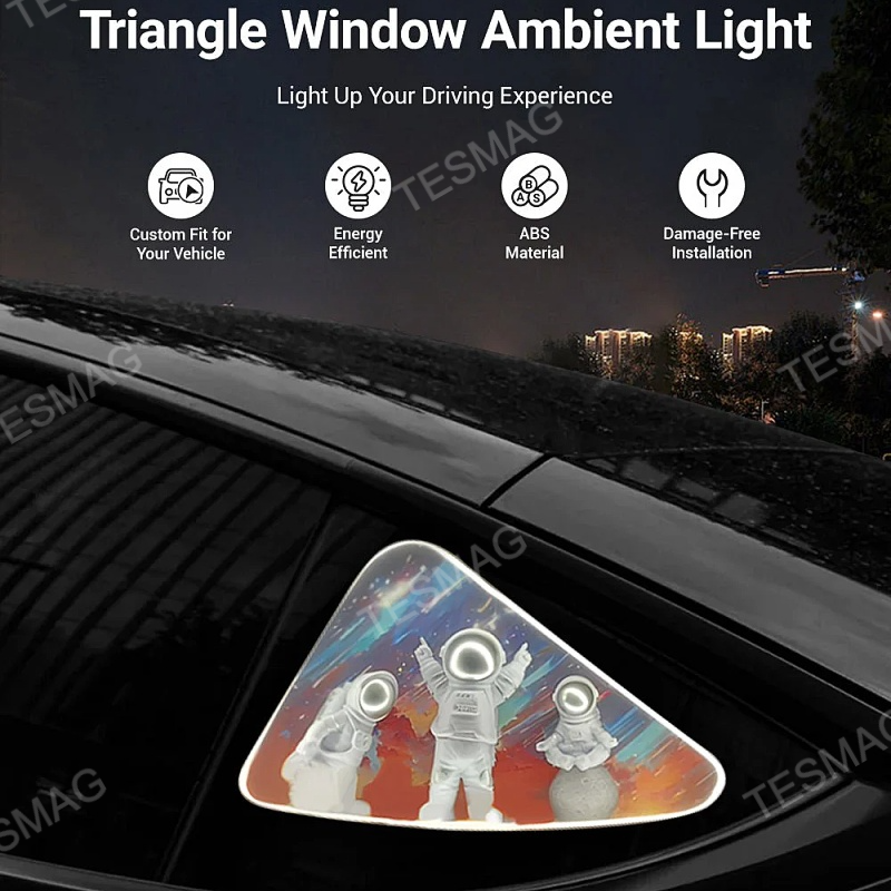 Tesla Model 3/Y/3 Highland Astronaut Ambient Light Triangle Window – TESMAG