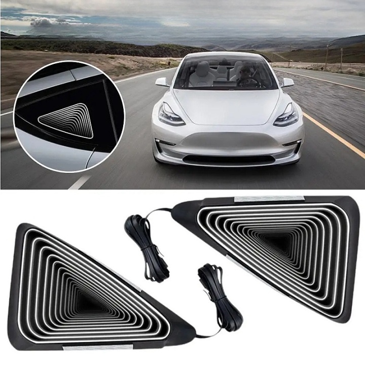 Tesla Model 3/Y/ Model 3 Highland Triangle Window Ambient Lighting (2 ...