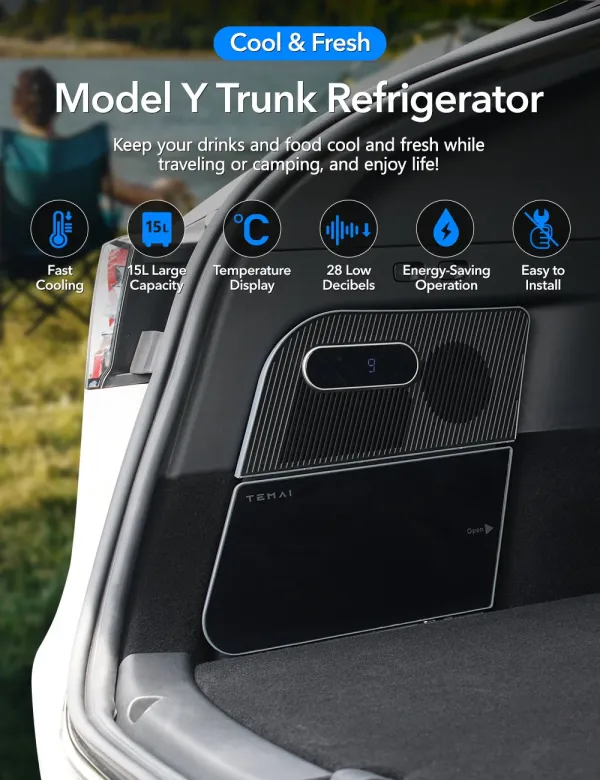 Tesla Model Y Trunk With Refrigerator/Cooler Built In – TESMAG
