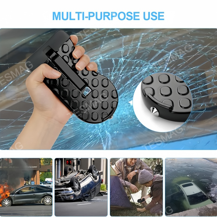 Universal Foldable Car Door Step With Emergency Hammer Function – TESMAG