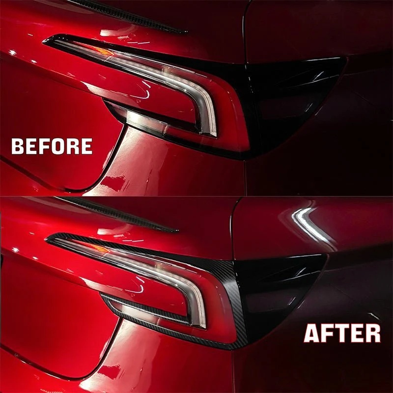 Real carbon fiber tail light frame for the Tesla Model 3 Highland (2 p ...