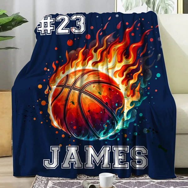 Personalized Flaming Basketball Football Sports Ball Design Soft Throw ...