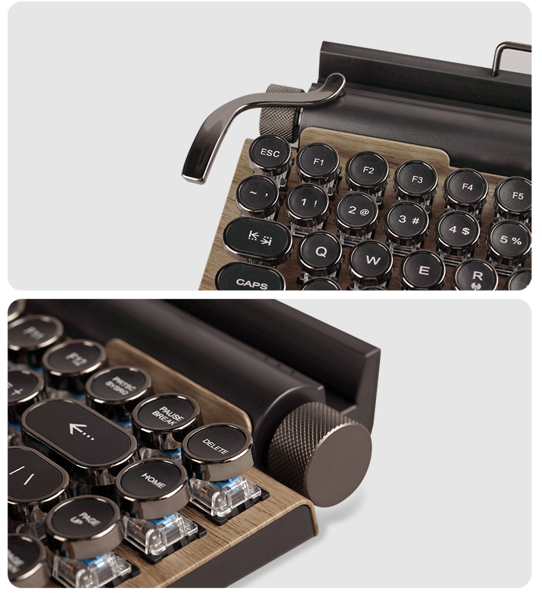 G-OUSSVE｜Mechanical Keyboard Retro Typewriter Steampunk Wireless Bluet