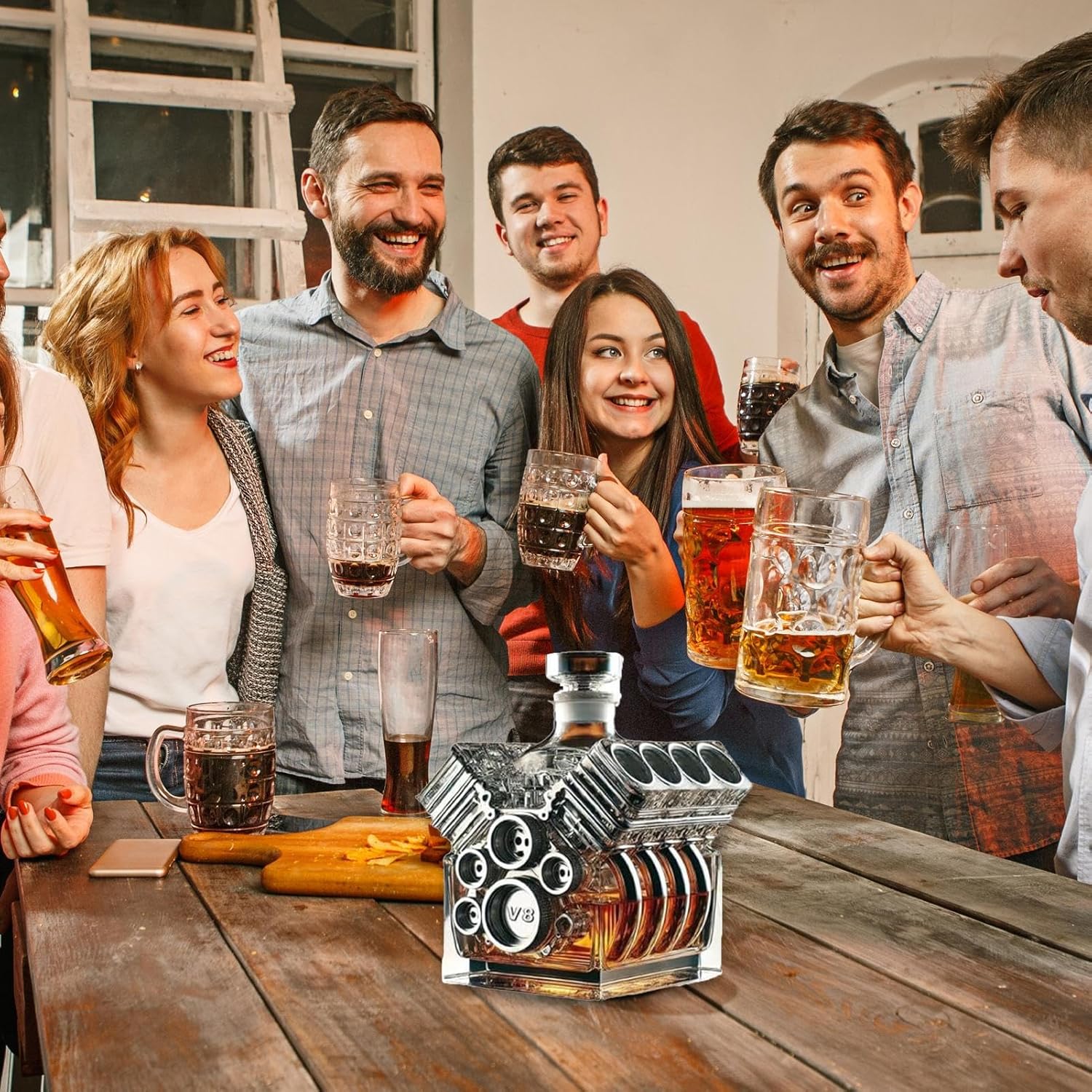 V8 Engine Shaped Whiskey Decanter