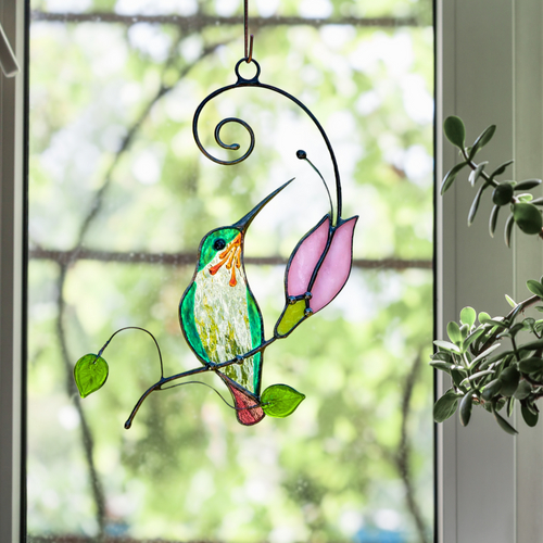 Hummingbird Stained Glass Window Hangings
