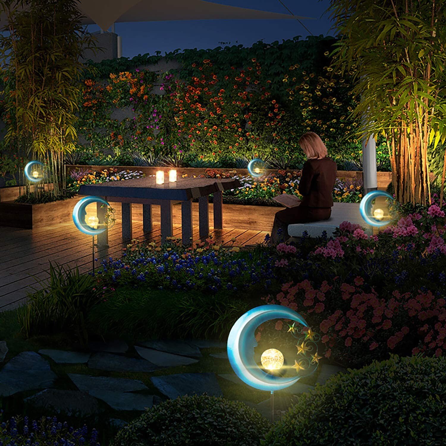 Decorative Moon Lamp - Solar Lights