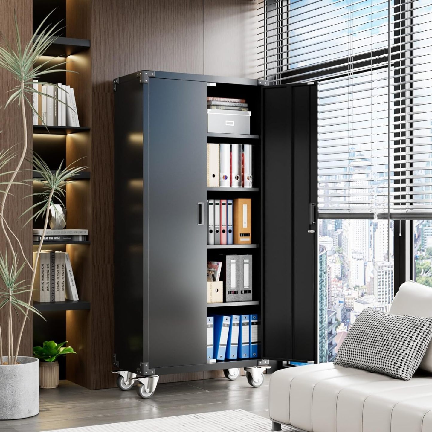 Metal cabinet on wheels store