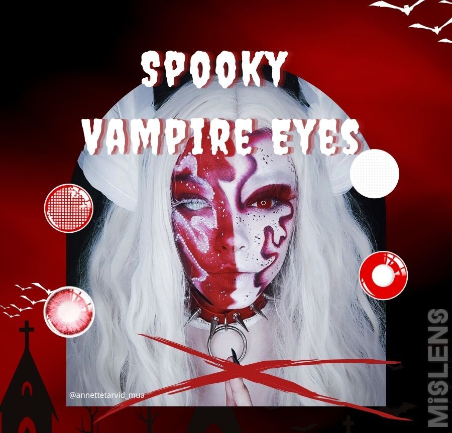Create Your 2024 Halloween Vampire Costume with Red Contact Lenses ...