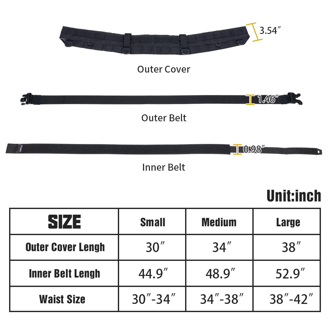 IDOGEAR Tactical Belt MOLLE Military Belt Modular Rigger's Belt ...