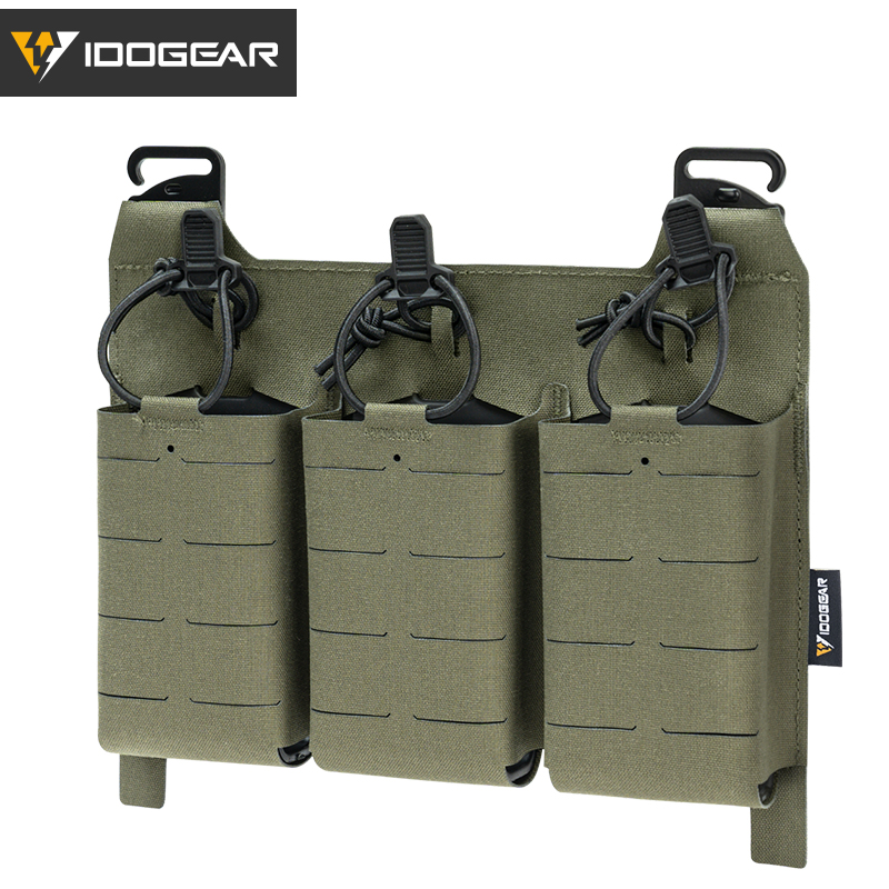 IDOGEAR KTAR Front Flap Triple Mag Pouch Tactical Laser Cut Design 351