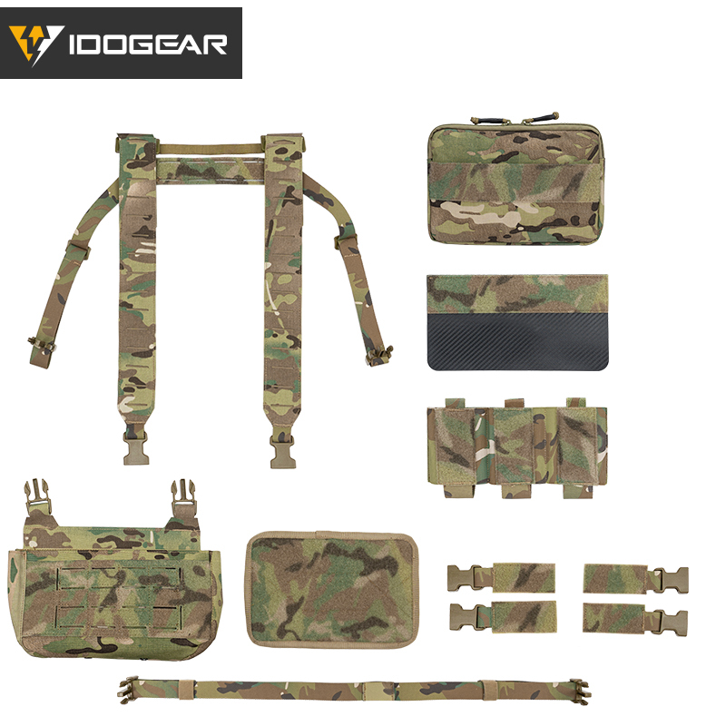 IDOGEAR Tactical FCSK 3.0EX Plate Carrier MOLLE Vest With inner Plates ...