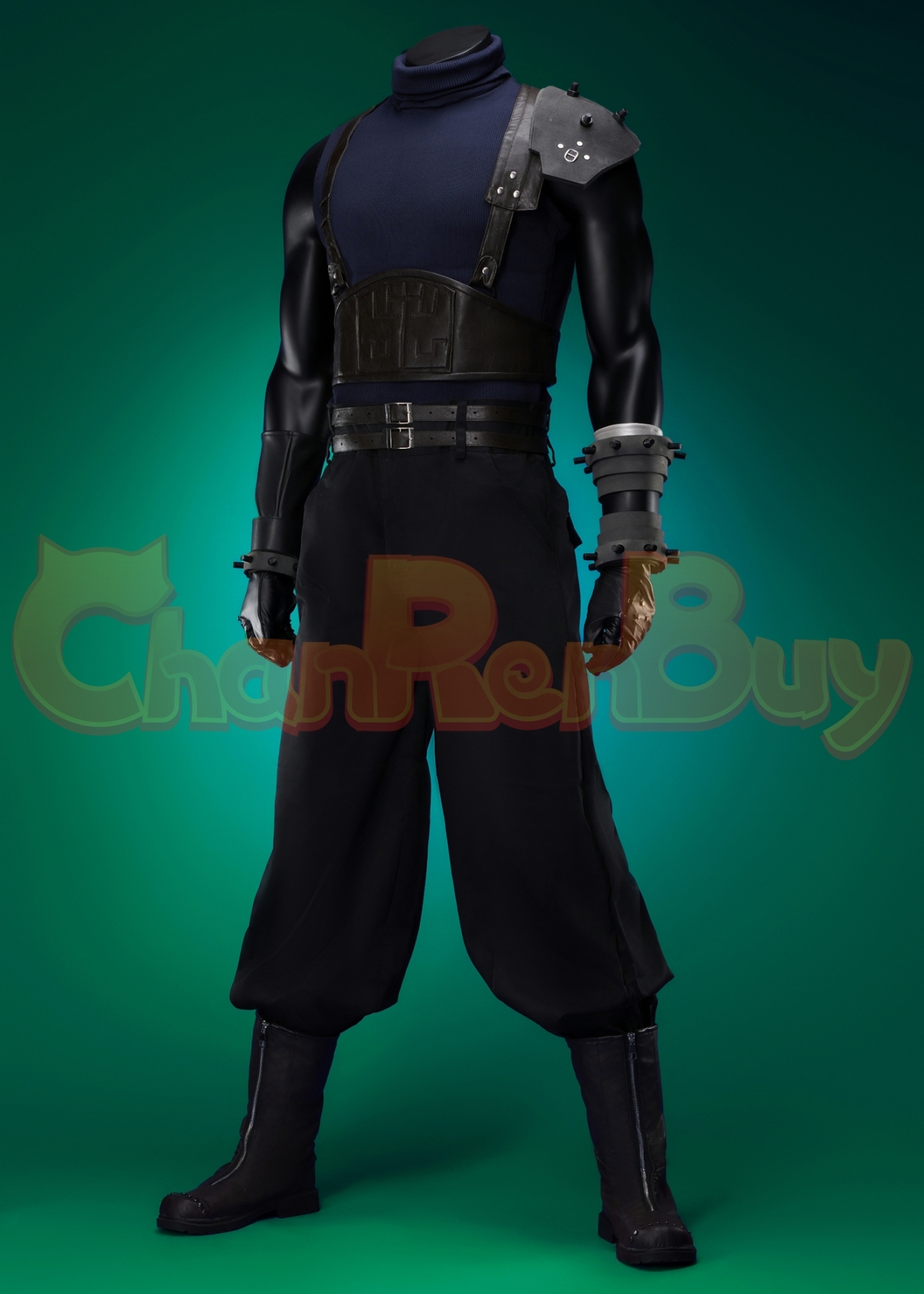 Cloud Strife Costume Final Fantasy VII Remake Suit Boots Cosplay-CR