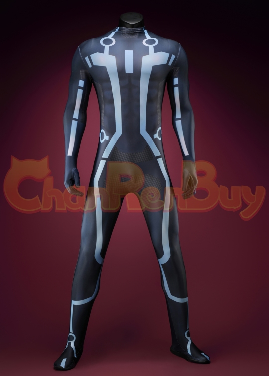 Spider Man Tron:Legacy Clu Costume Cosplay Bodysuit Blue Ver.-CR