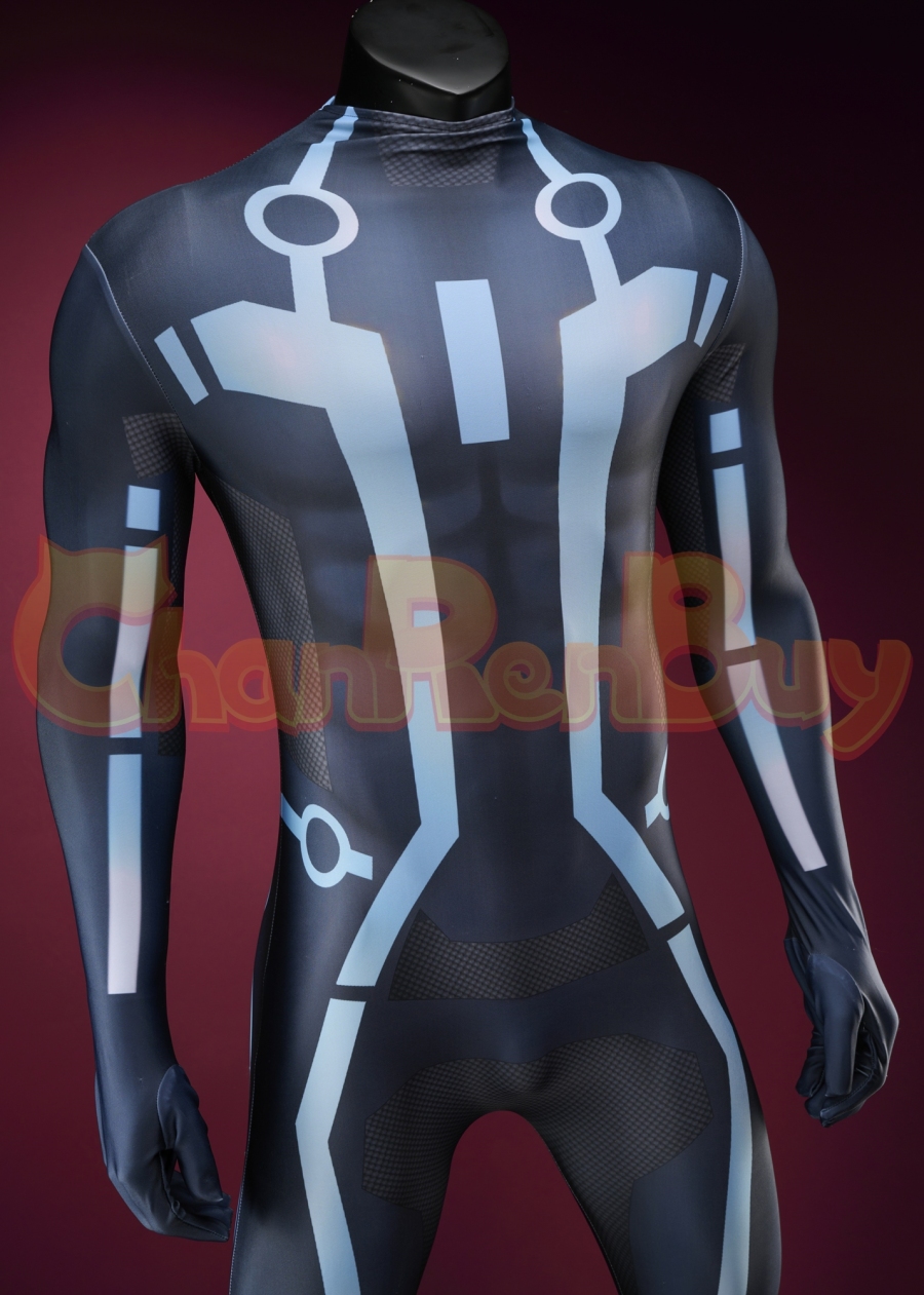 Spider Man Tron:Legacy Clu Costume Cosplay Bodysuit Blue Ver.-CR