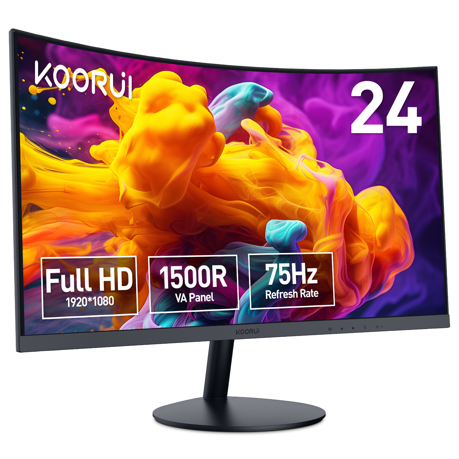 KOORUI 24 inch Curved Monitor, Full HD 1080P Curved Computer Monitor,