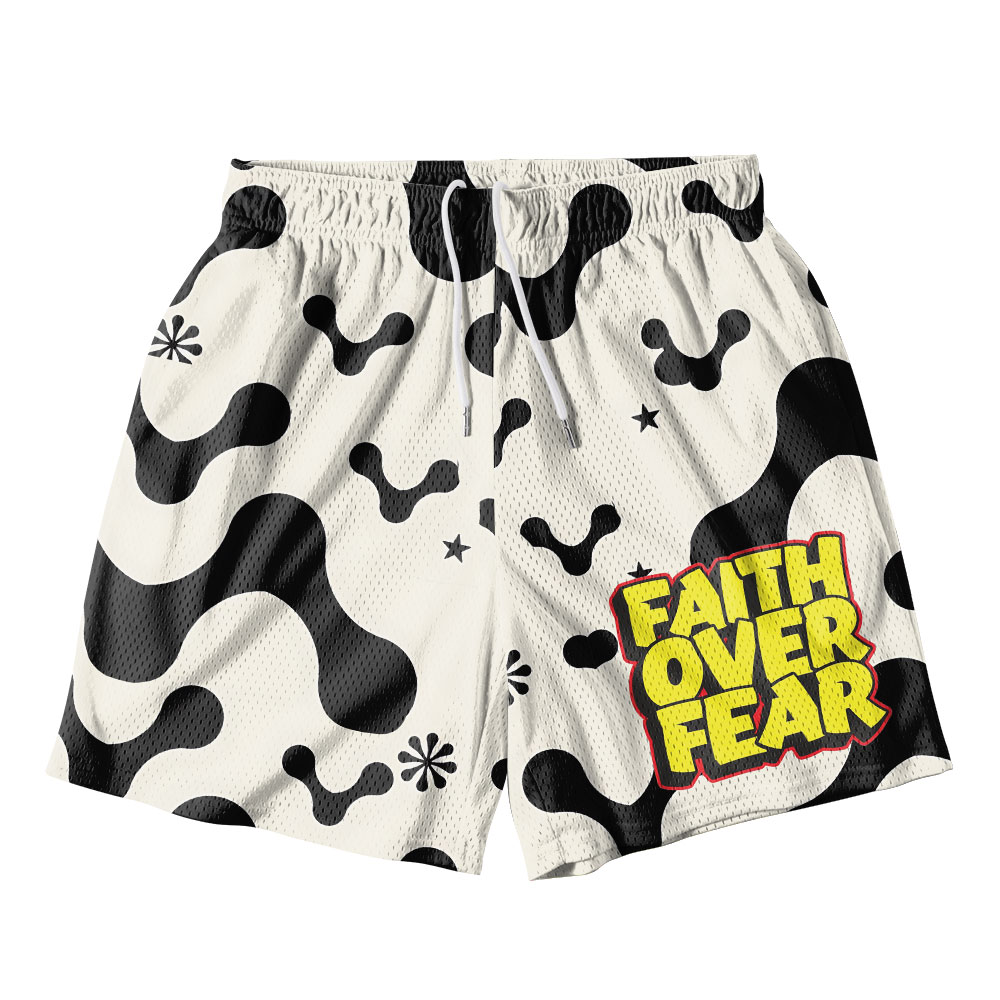 Faith Over Fear Christian Mesh Shorts Sale - GuidingCross