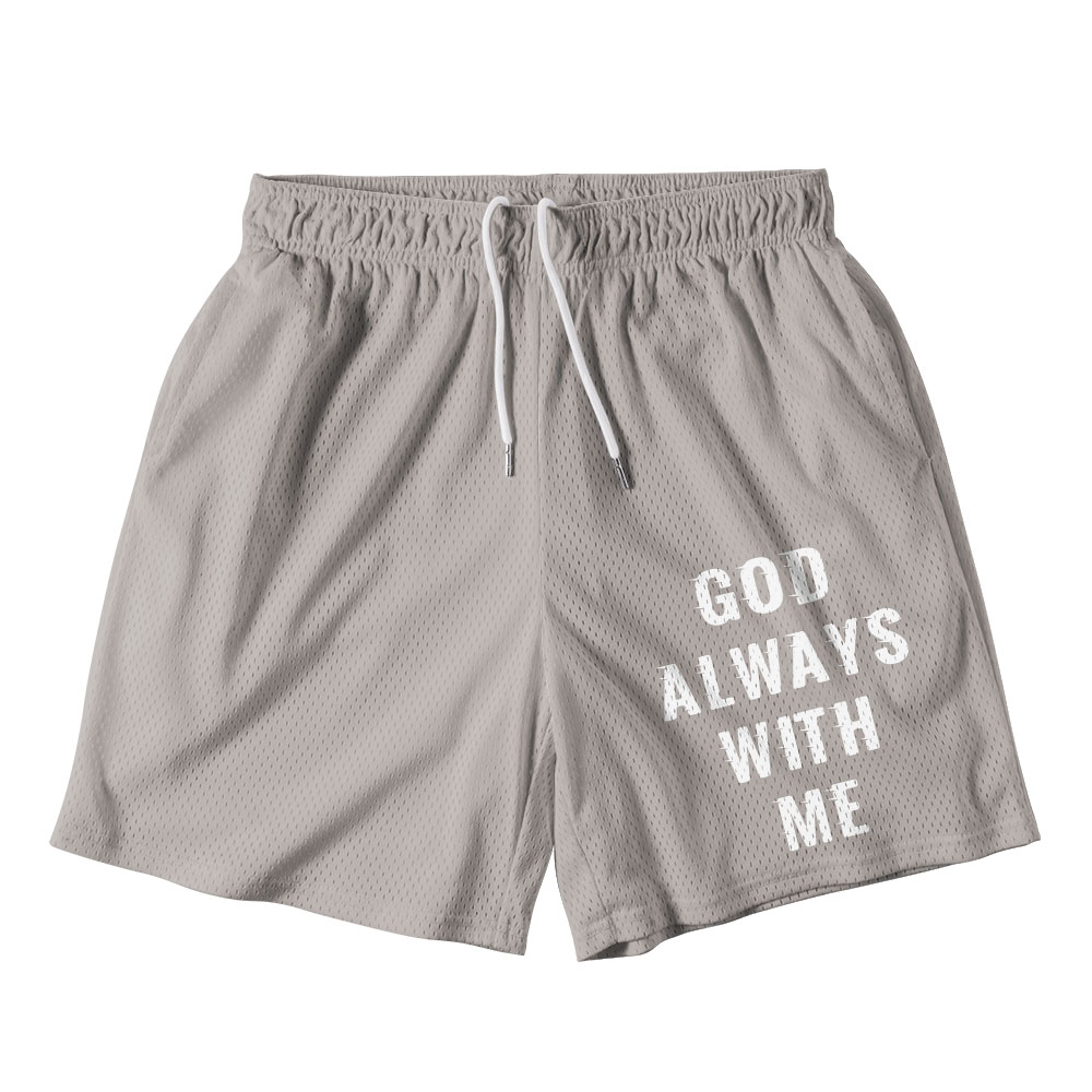 God Always With Me Christian Mesh Shorts Sale - GuidingCross