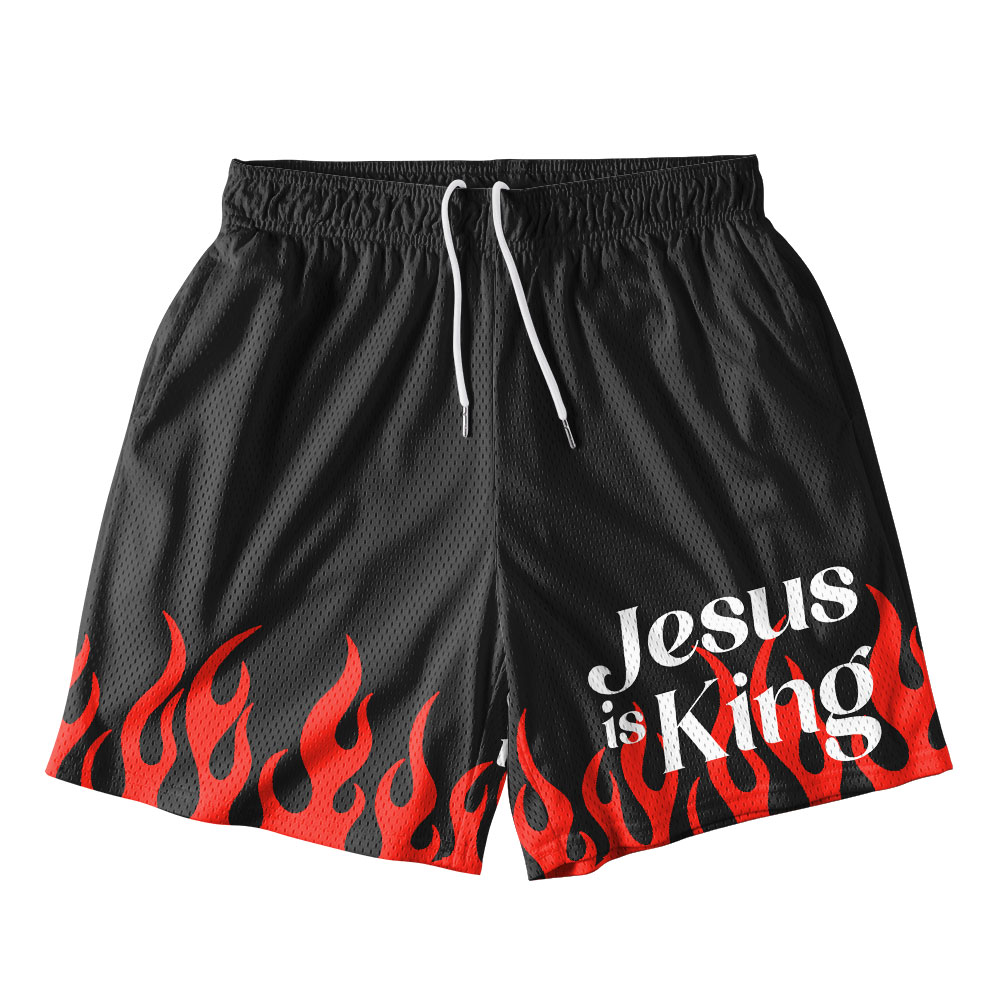 Jesus Is King Christian Mesh Shorts Sale - GuidingCross