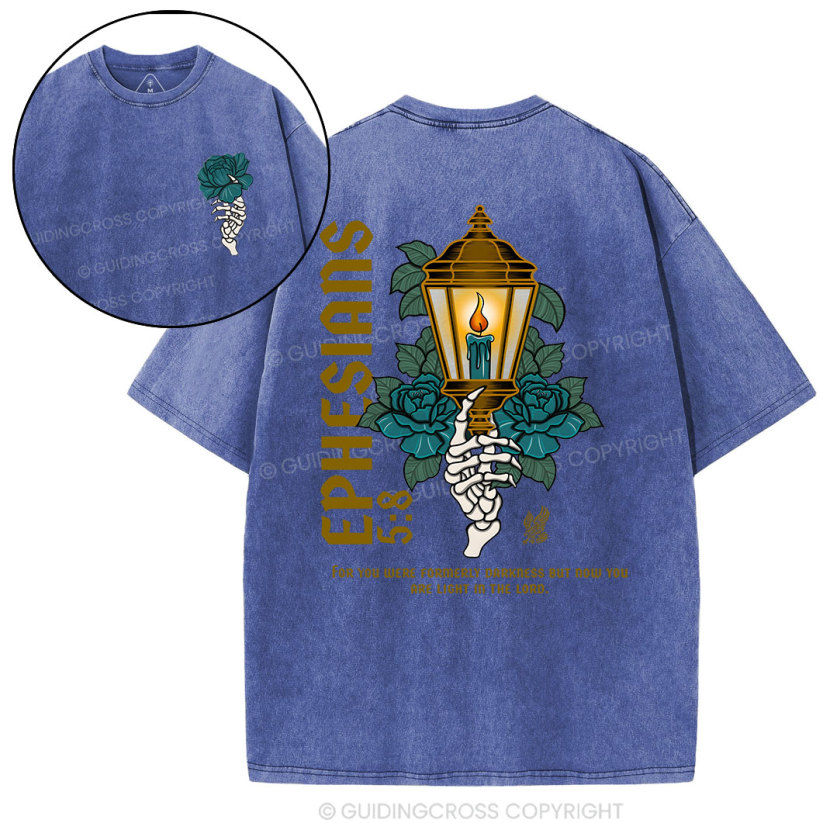 For You Were Formerly Darkness Christian Washed T-Shirt Sale - GuidingCross