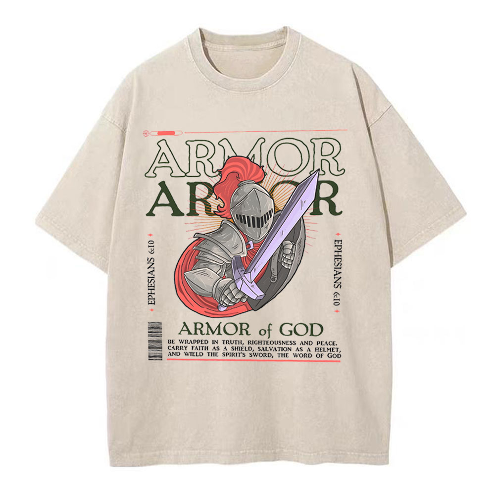 Armor Of God Chirstian Washed T Shirt Sale Guidingcross