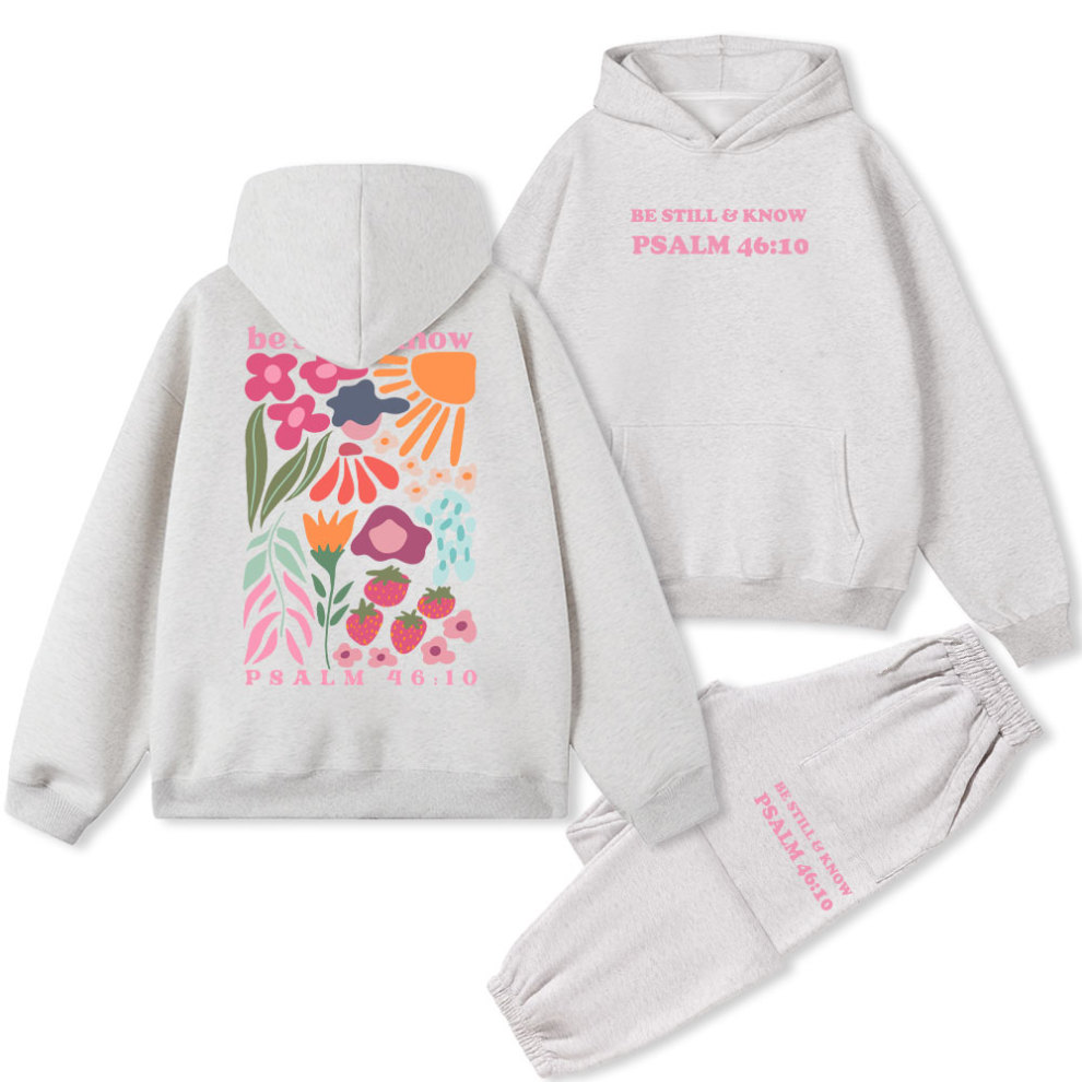 Be Still And Know Christian Fleece Hoodie Set Sale - GuidingCross