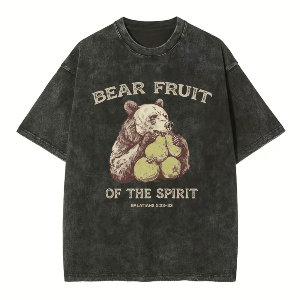 Bear Fruit Of The Spirit Christian Washed T Shirt Sale Guidingcross