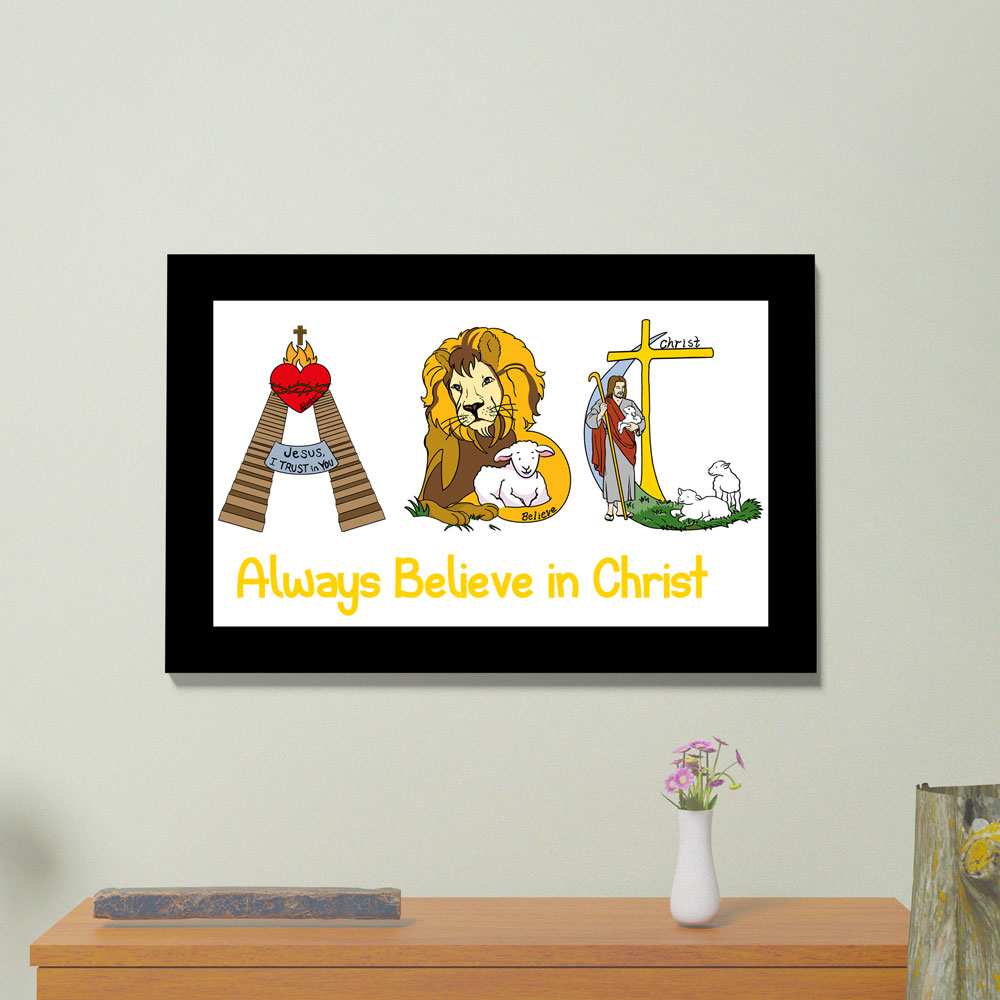Christian Alphabet Always Believe In Christ Christian Canvas Wall Art ...