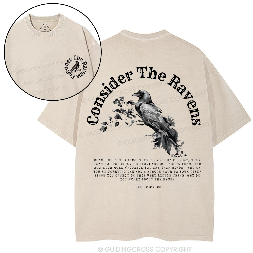 Consider The Ravens Christian Washed T-Shirt Sale - GuidingCross