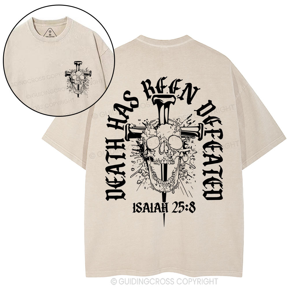 Death Has Been Defeated Christian Washed T-Shirt Sale - GuidingCross