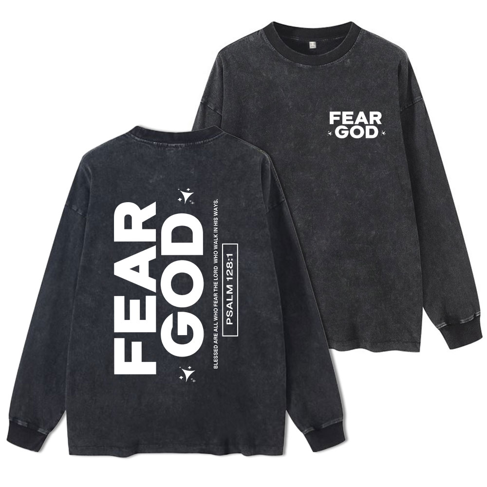 Fear God Christian Washed Long Sleeve T Shirt Sale Guidingcross