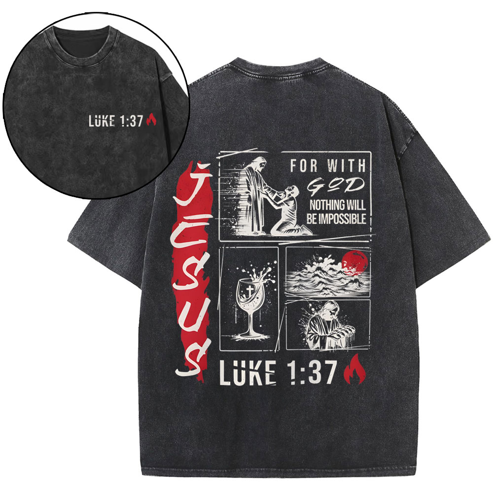 For With God Chirstian Washed T Shirt Sale Guidingcross