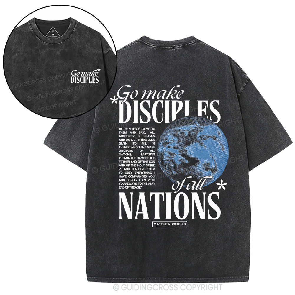 Go Make Disciples Christian Washed T Shirt Sale Guidingcross
