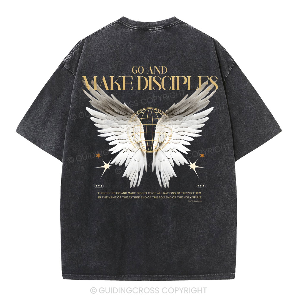 God And Make Disciples Christian Washed T Shirt Sale Guidingcross