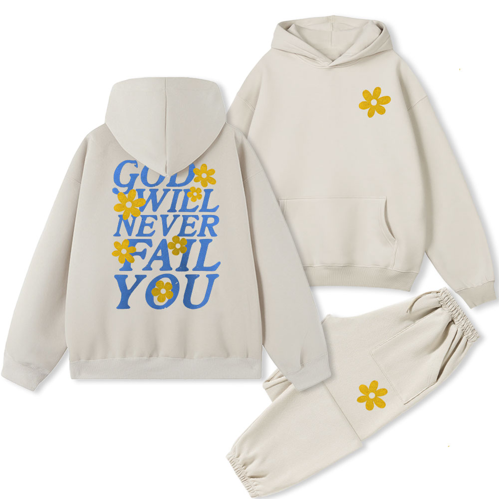 God Will Never For You Christian Fleece Hoodie Set Sale Guidingcross