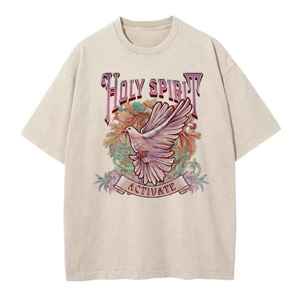 Holy Spirit Christian Washed T Shirt Sale Guidingcross