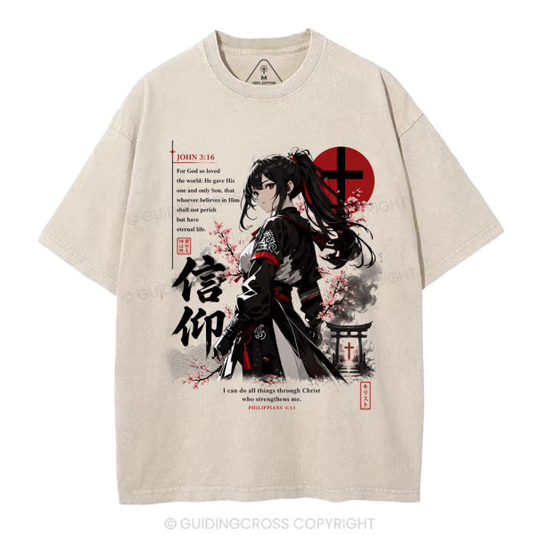 I Can do All Things THrough Christ Christian Washed T-Shirt Sale ...