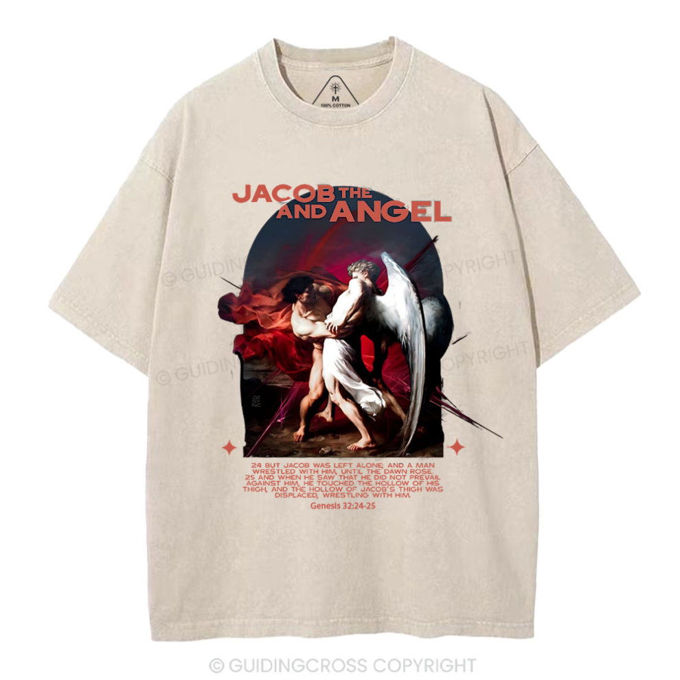 Jacob And Angle Christian Washed T-Shirt Sale - GuidingCross