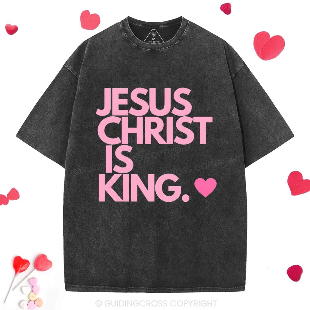 Jesus Christ Is King Christian Washed T Shirt Sale Guidingcross
