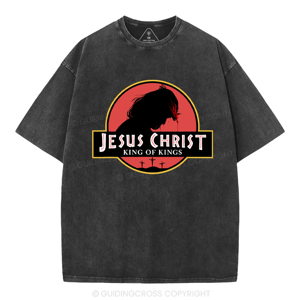 Jesus Christ King Of Kings Chrsitian Washed T Shirt Sale Guidingcross