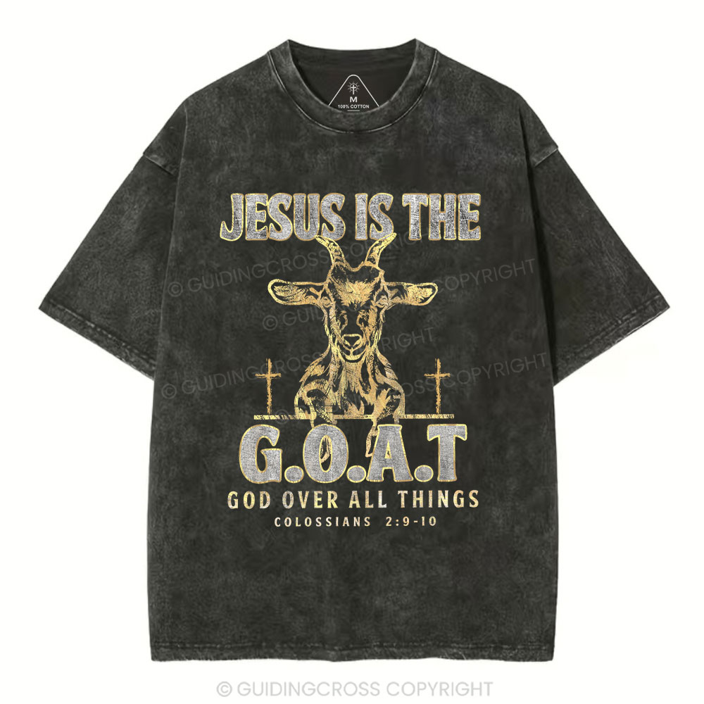 Jesus Is The Goat Christian Washed T-Shirt Sale - GuidingCross
