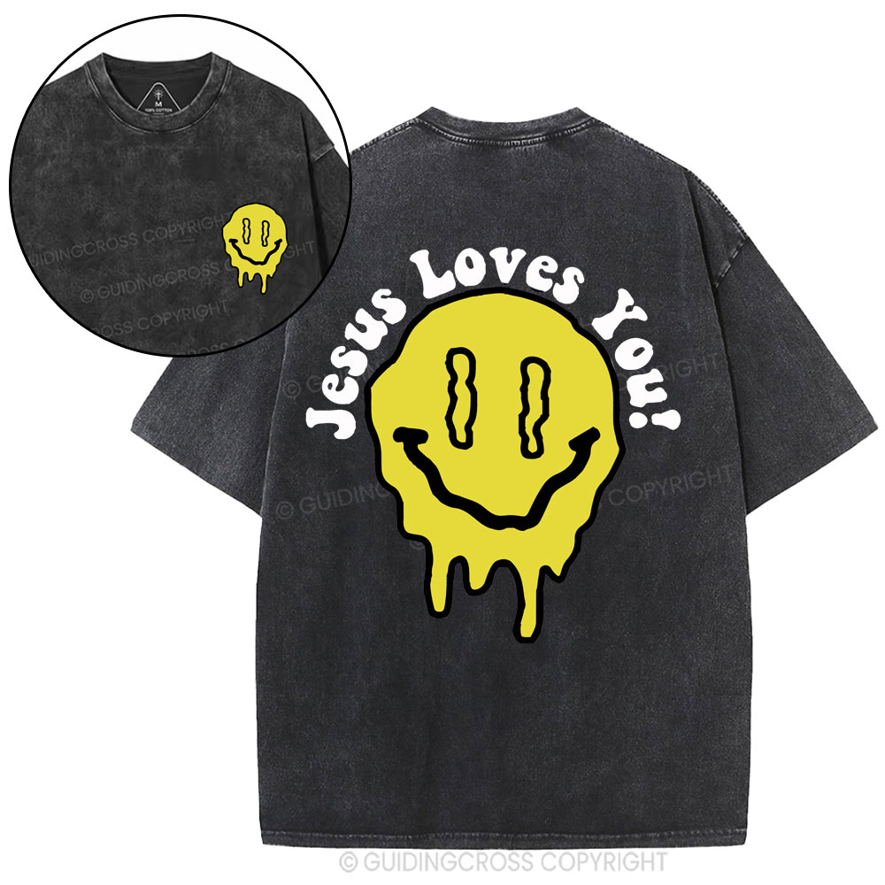 Jesus Loves You Christian Washed T Shirt Sale Guidingcross