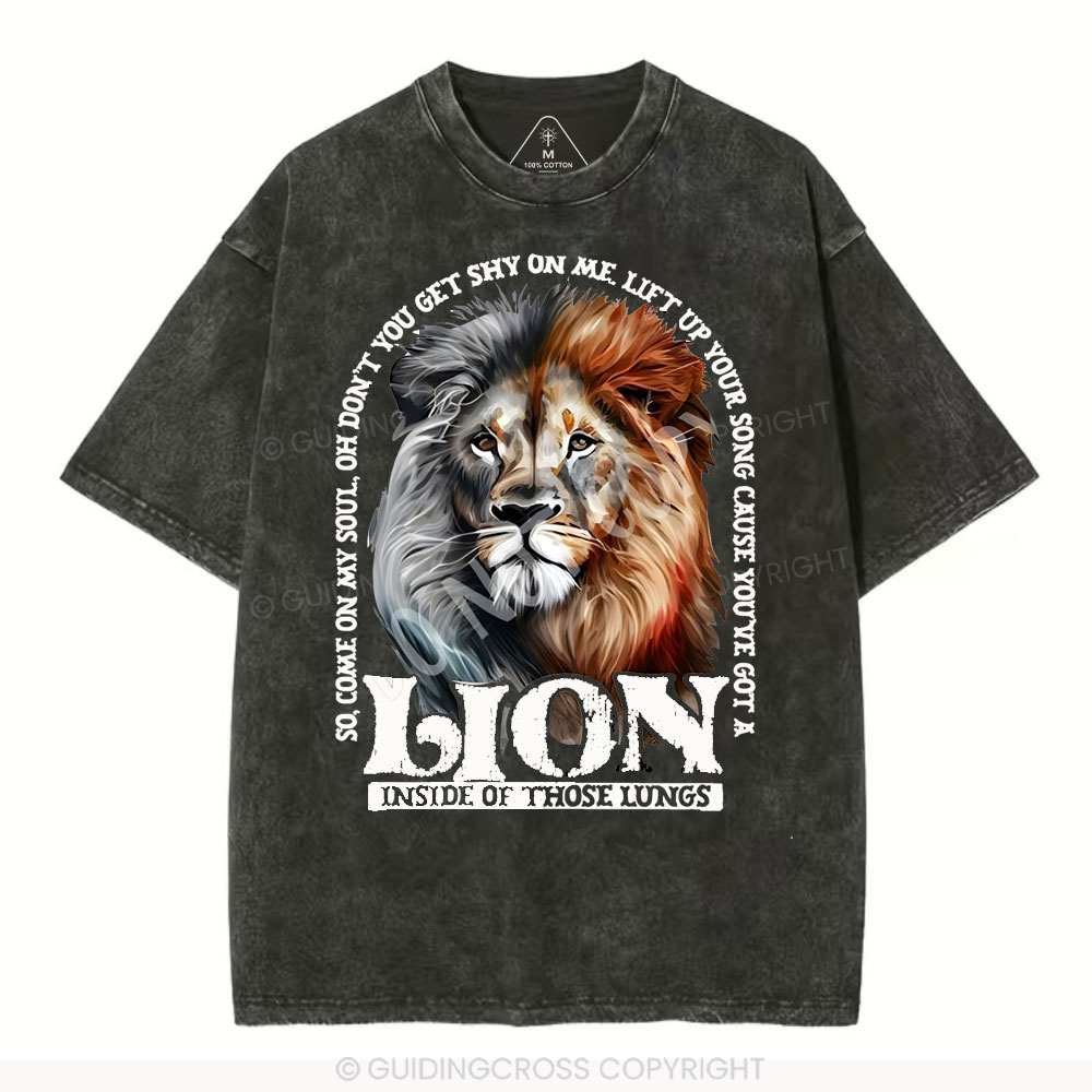Lion Christian Washed T Shirt Sale Guidingcross