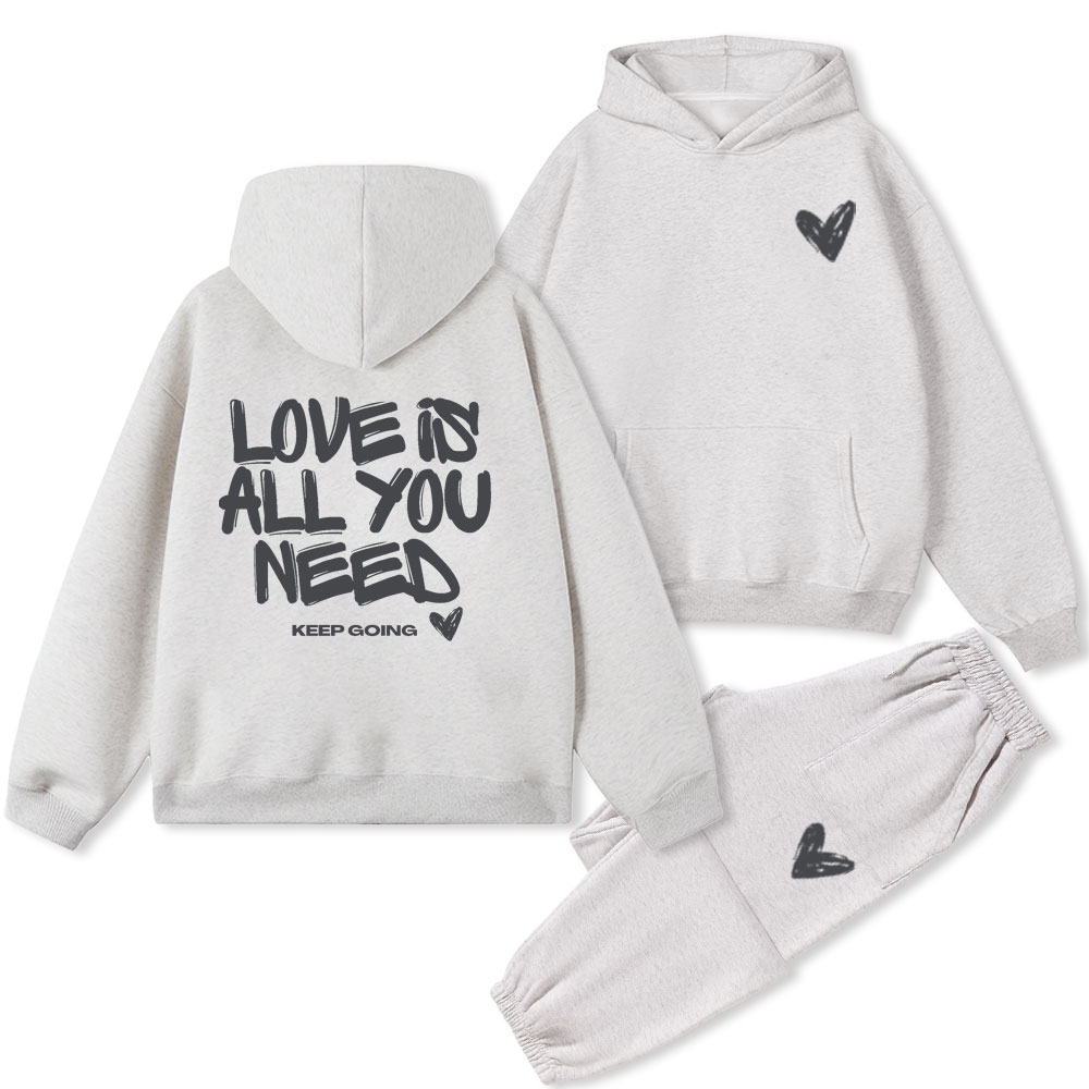 Love Is All You Need Christian Fleece Hoodie Set Sale Guidingcross