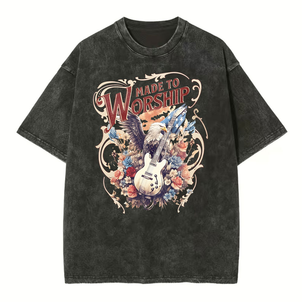 Made To Worship Christian Washed T Shirt Sale Guidingcross